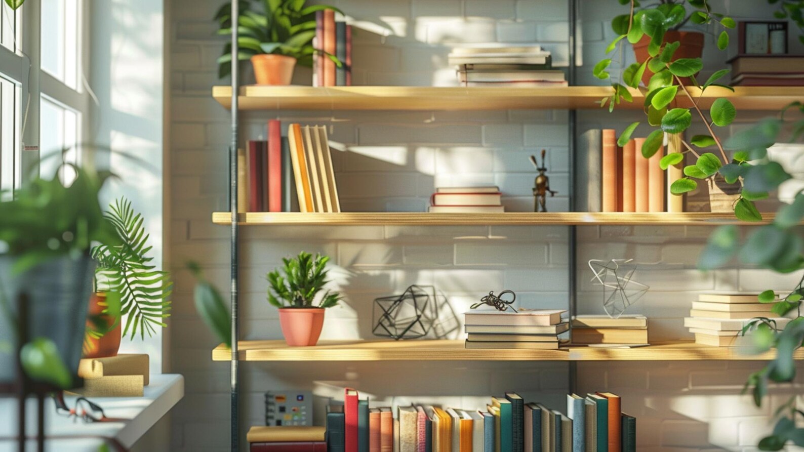 Zoom Background, Virtual Background, Modern Bookshelf Zoom Background ...