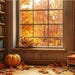 Fall Themed Zoom Background, Autumn Bookshelf for Zoom Meeting Virtual ...