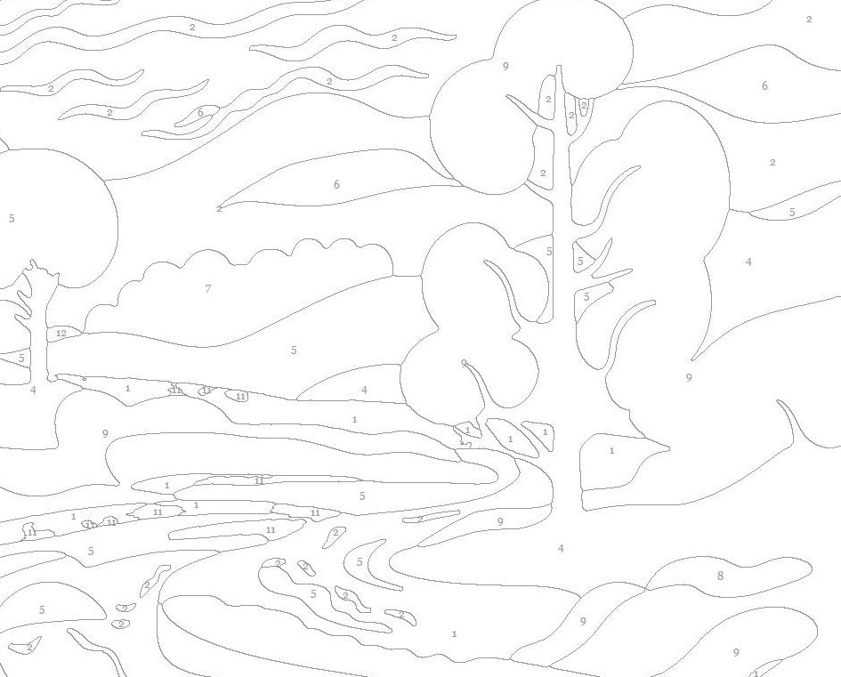 Paint by Number for Adult - Landscape Colorful Forest Paint by Numbers ...