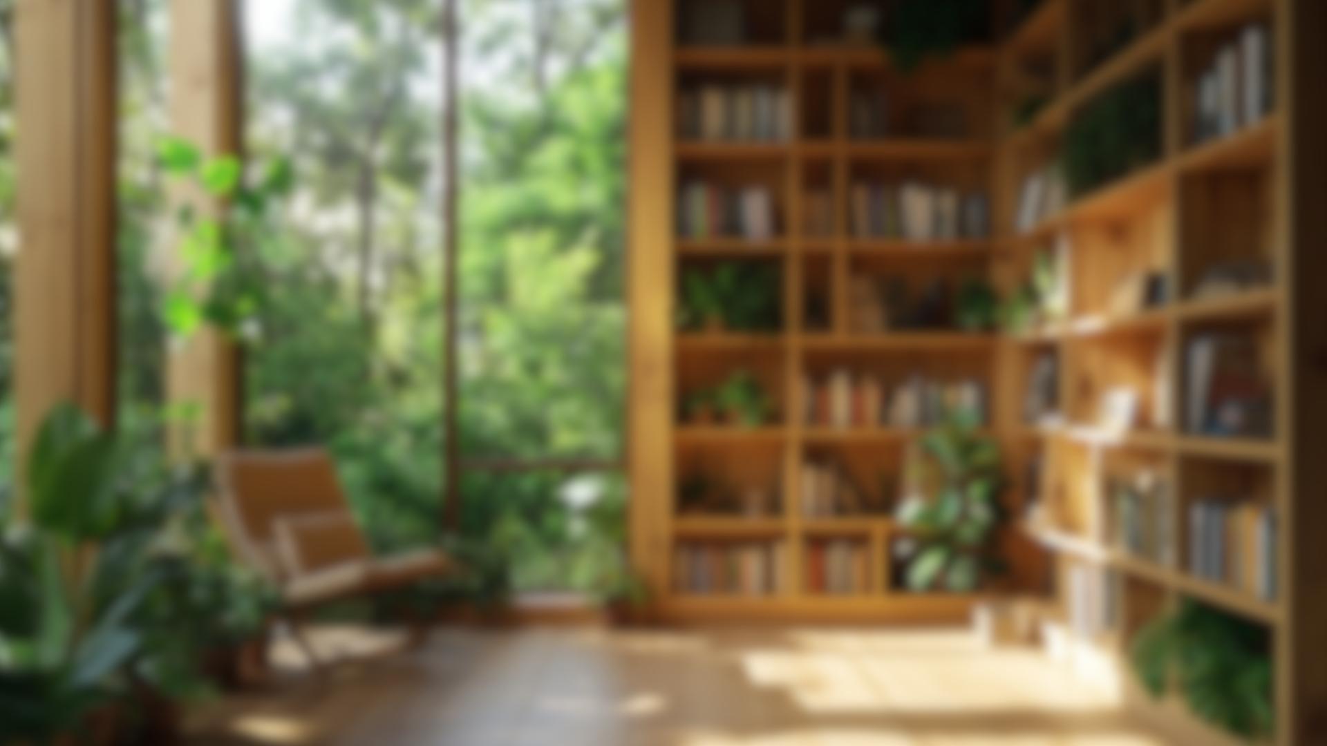 Zoom Background, Virtual Meeting Backdrop, Green Library Zoom ...