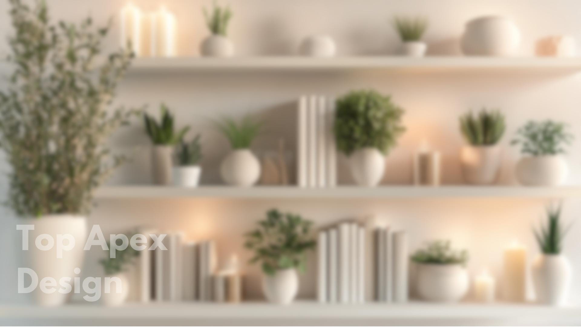 Zoom Background White Shelf, Home Office Visual Backdrop, Plant ...