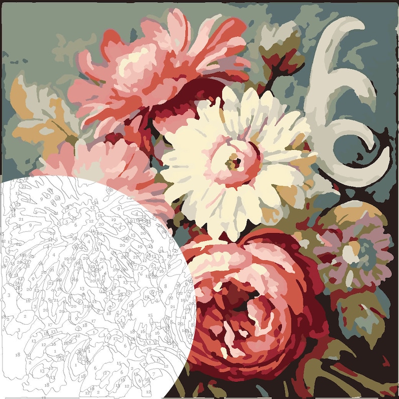 Paint by Number - Coloring Pages for Adult - Watercolor Painting ...