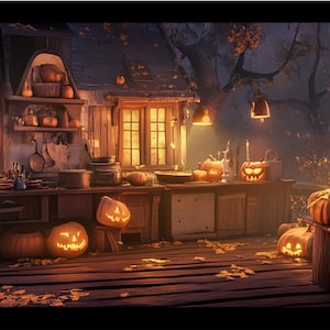 Halloween Zoom Background, Halloween Zoom Background, Spooky Pumpkin ...