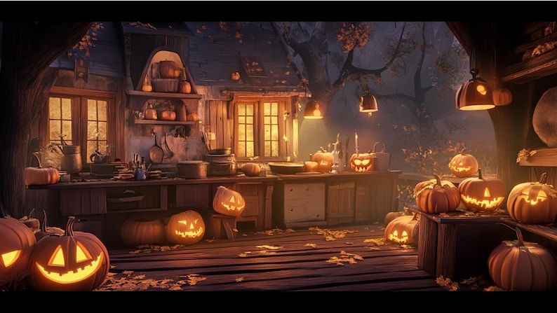 Halloween Zoom Background, Halloween Zoom Background, Spooky Pumpkin ...