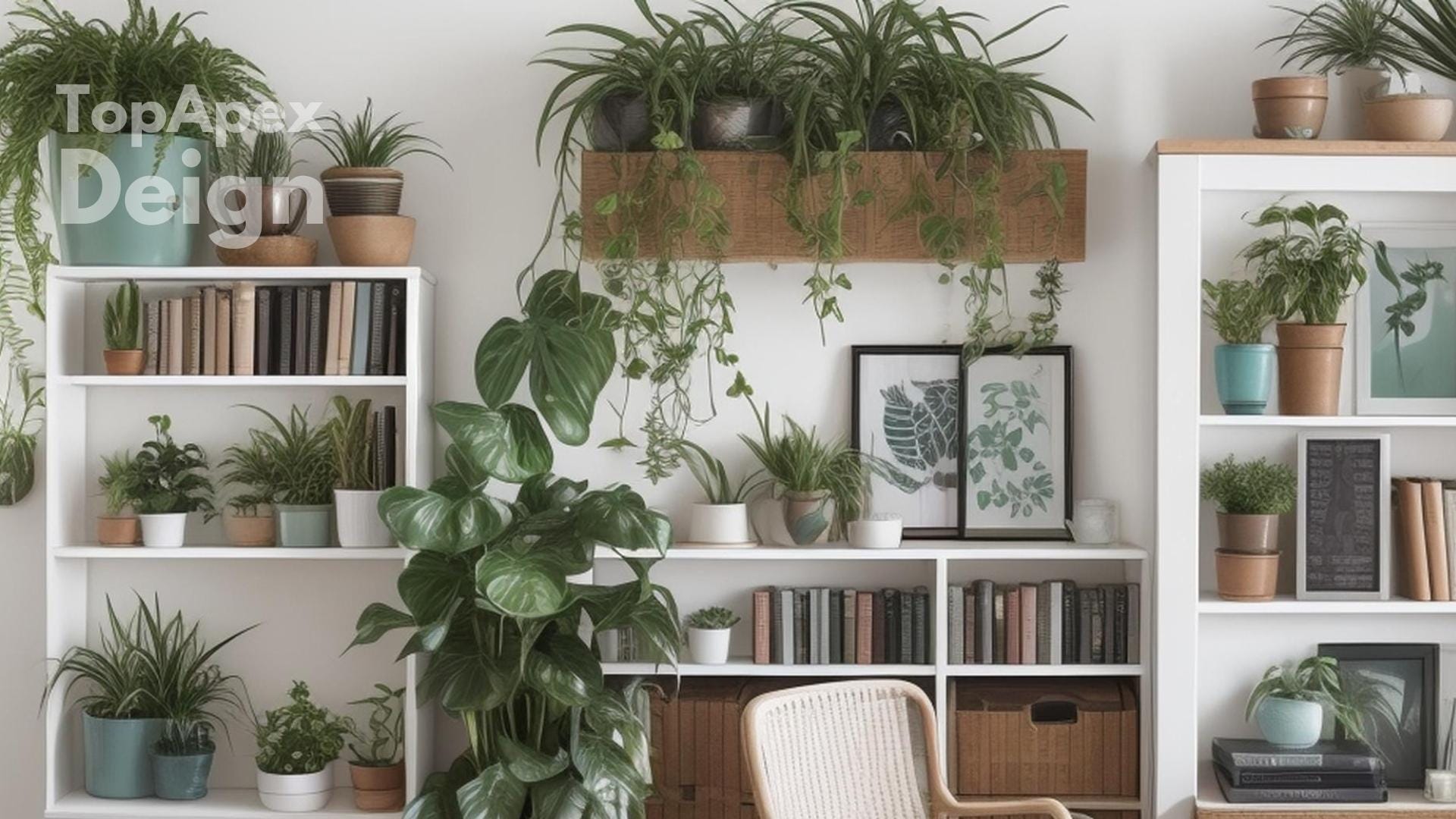 Plant Zoom Visual Background, Plant Bookshelf Zoom Background, Virtual ...
