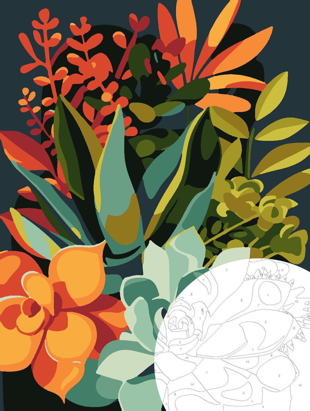 Paint by Number, Succulent Flower Pot Paint by Numbers, Paint Kit for ...