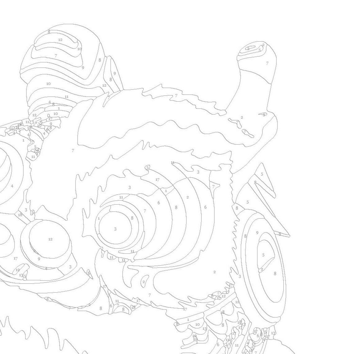 Paint by Number- Chinese Lion Dance Head Paint by Numbers - Paint Kit ...