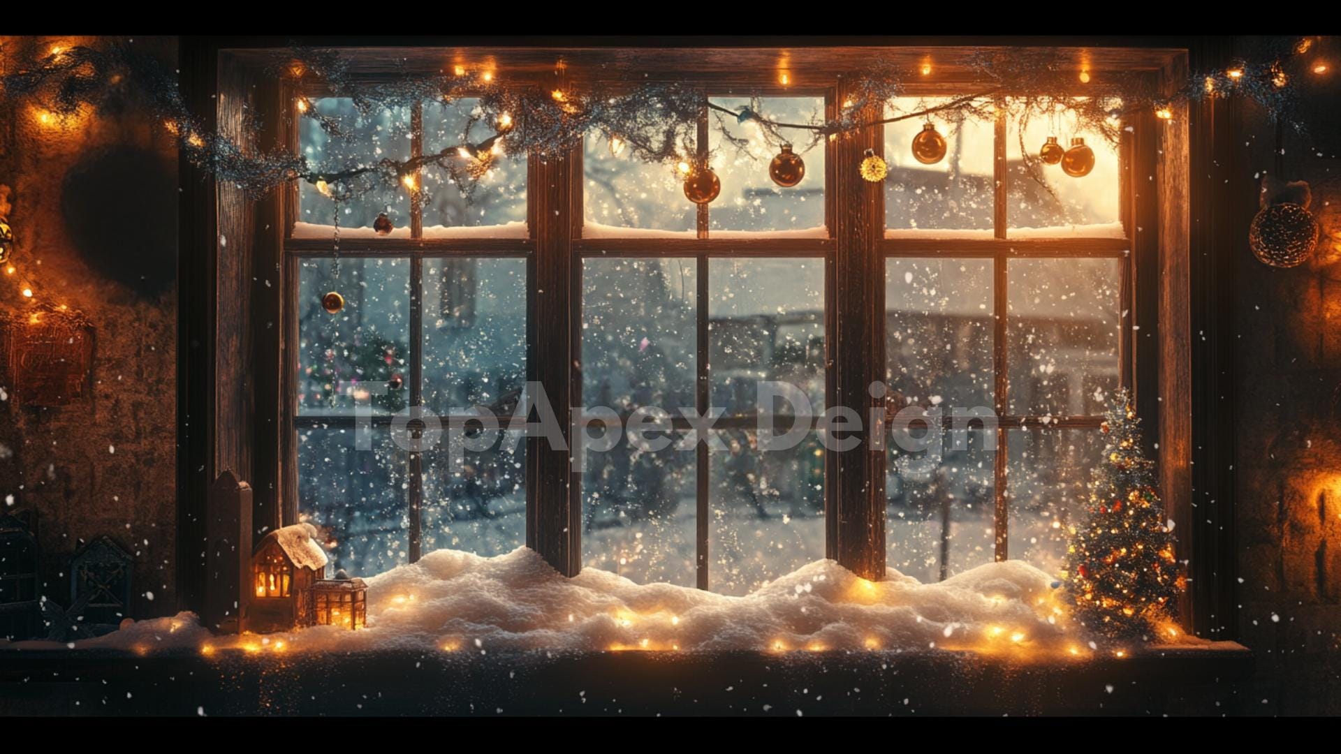 Christmas Light Zoom Background, Winter Fireplace Scene, Virtual ...