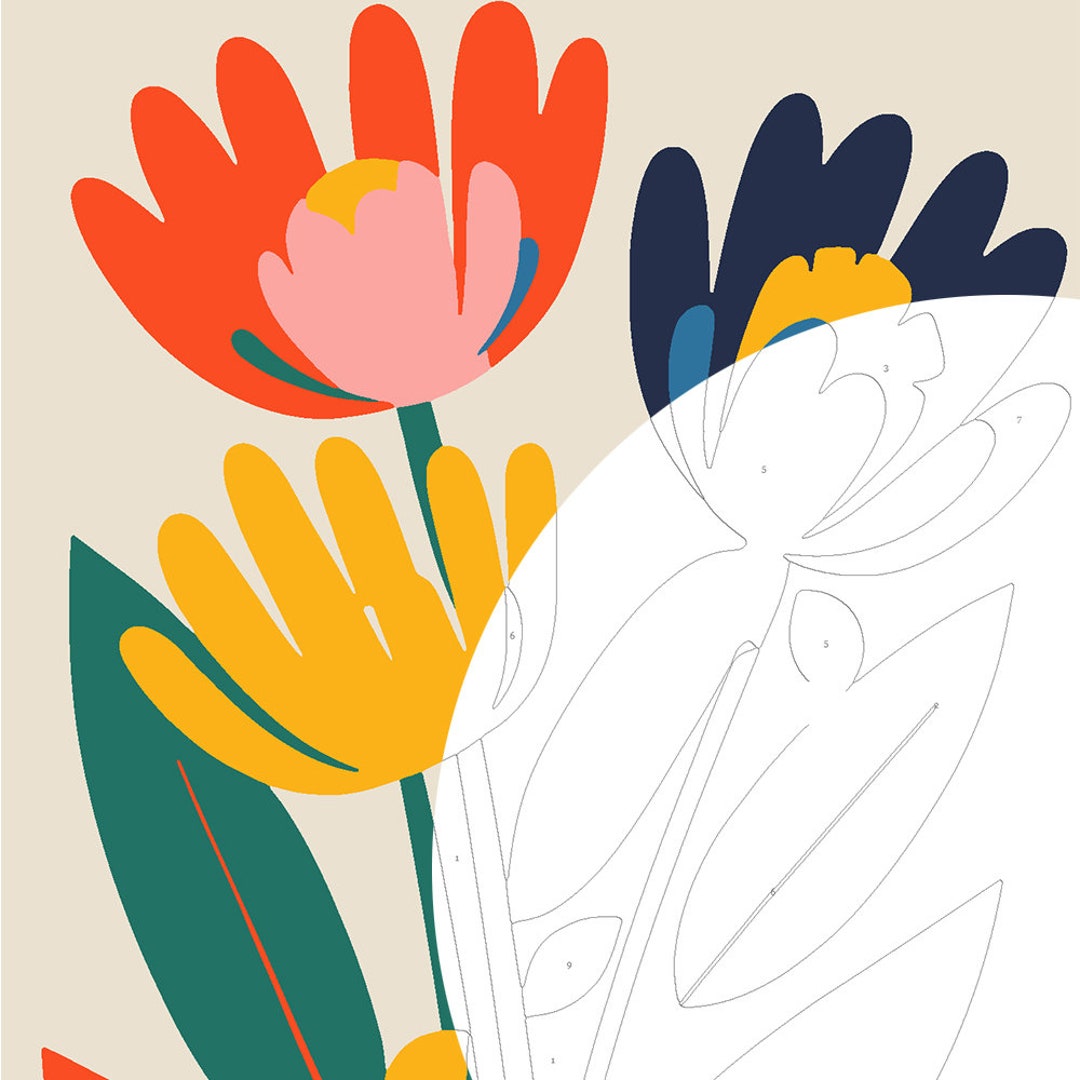 Paint by Number-floral Flower Paint by Numbers - Paint Kit for Adult ...