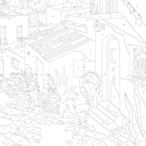 Paint by Number- Vibrant Mexican Village - Mexico Architecture Paint by ...