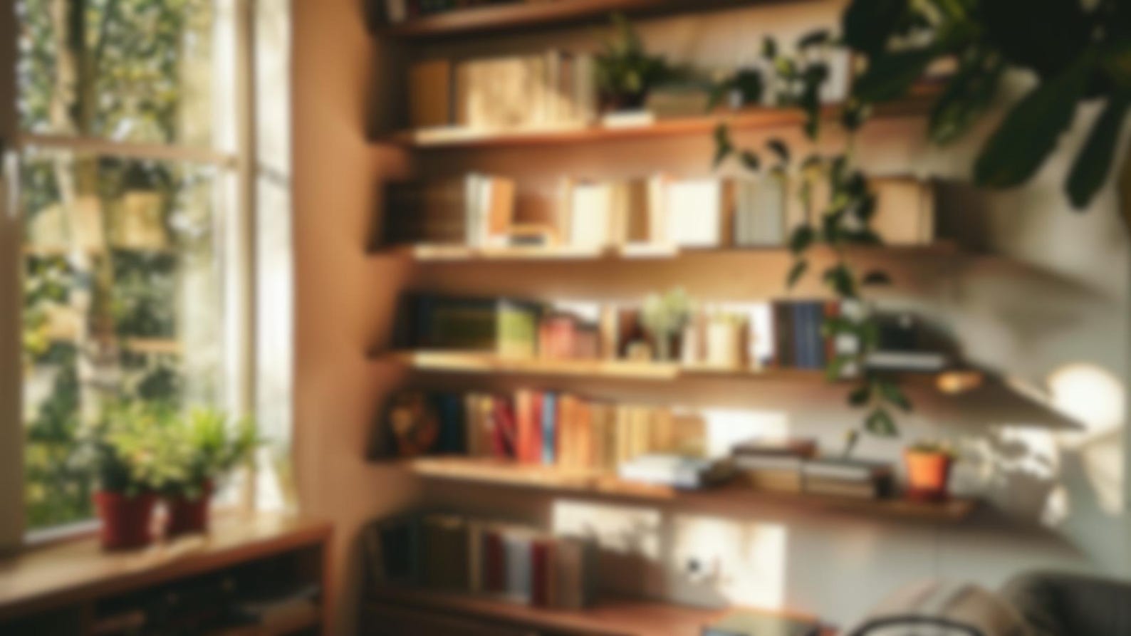 Zoom Background, Sunlit Bookshelf Virtual Backdrop, Zoom Call Backdrop ...