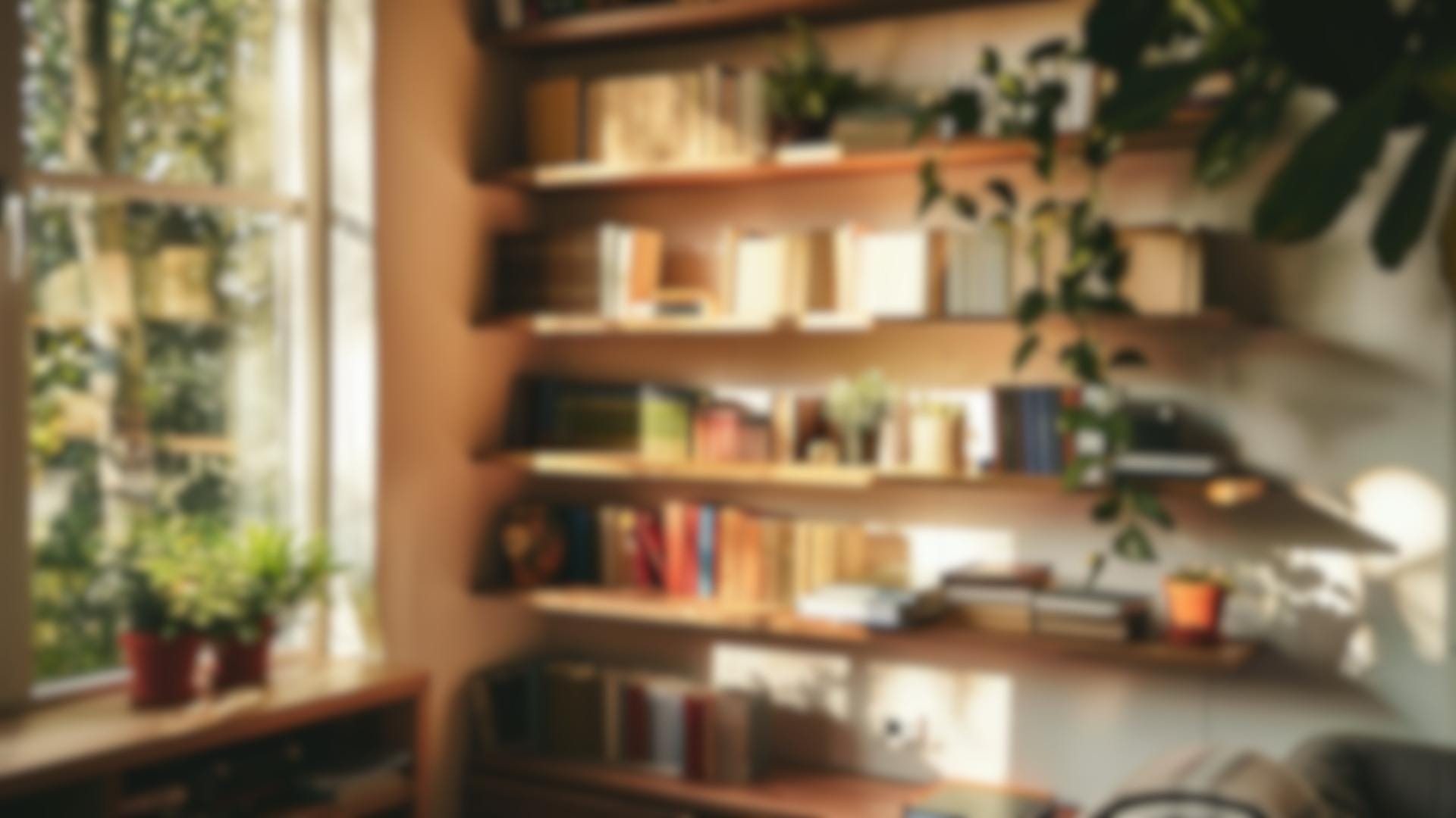 Zoom Background, Sunlit Bookshelf Virtual Backdrop, Zoom Call Backdrop ...