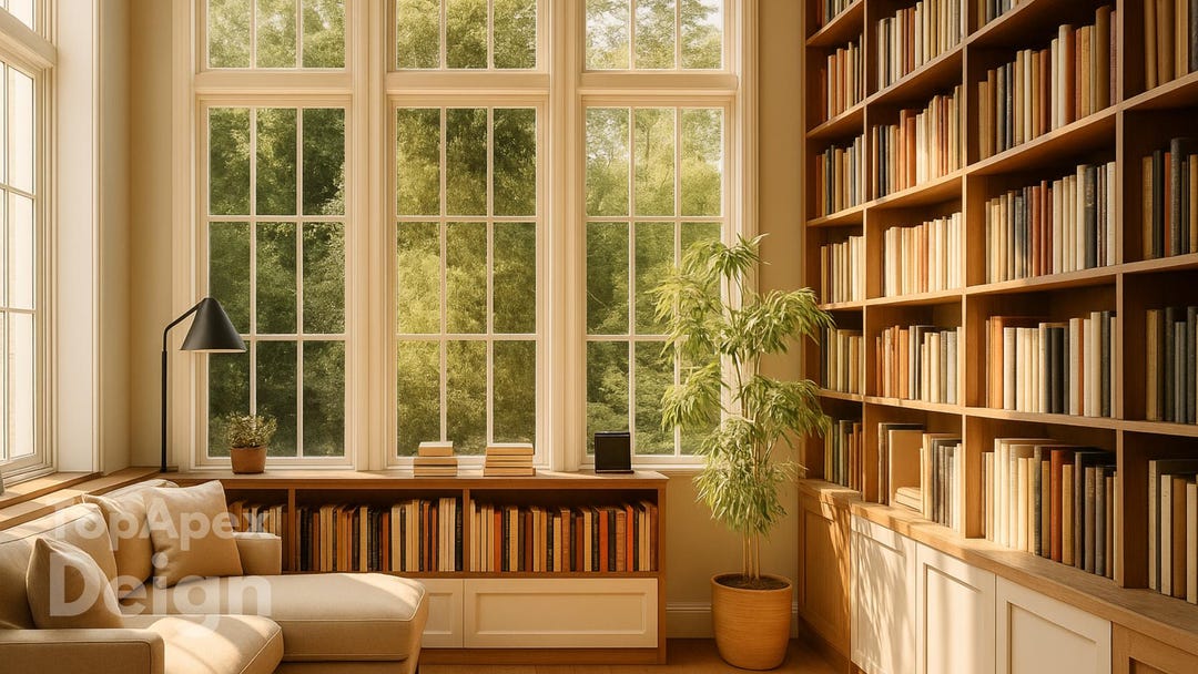 Zoom Visual Background, Home Library Bookshelf Zoom Background, Virtual ...