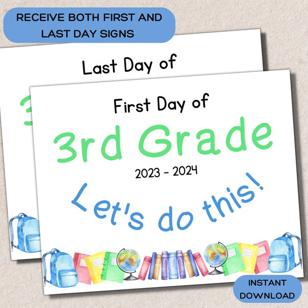 3rd Grade Sign - Etsy