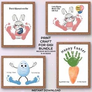 Easter Footprint Art Gift for Gigi, Handprint Craft, Baby Footprint ...