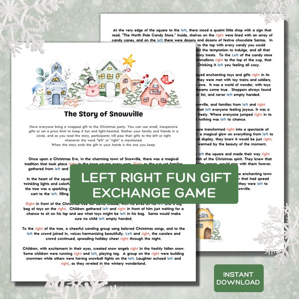 Grinch Left Right Printable Story Game - Etsy