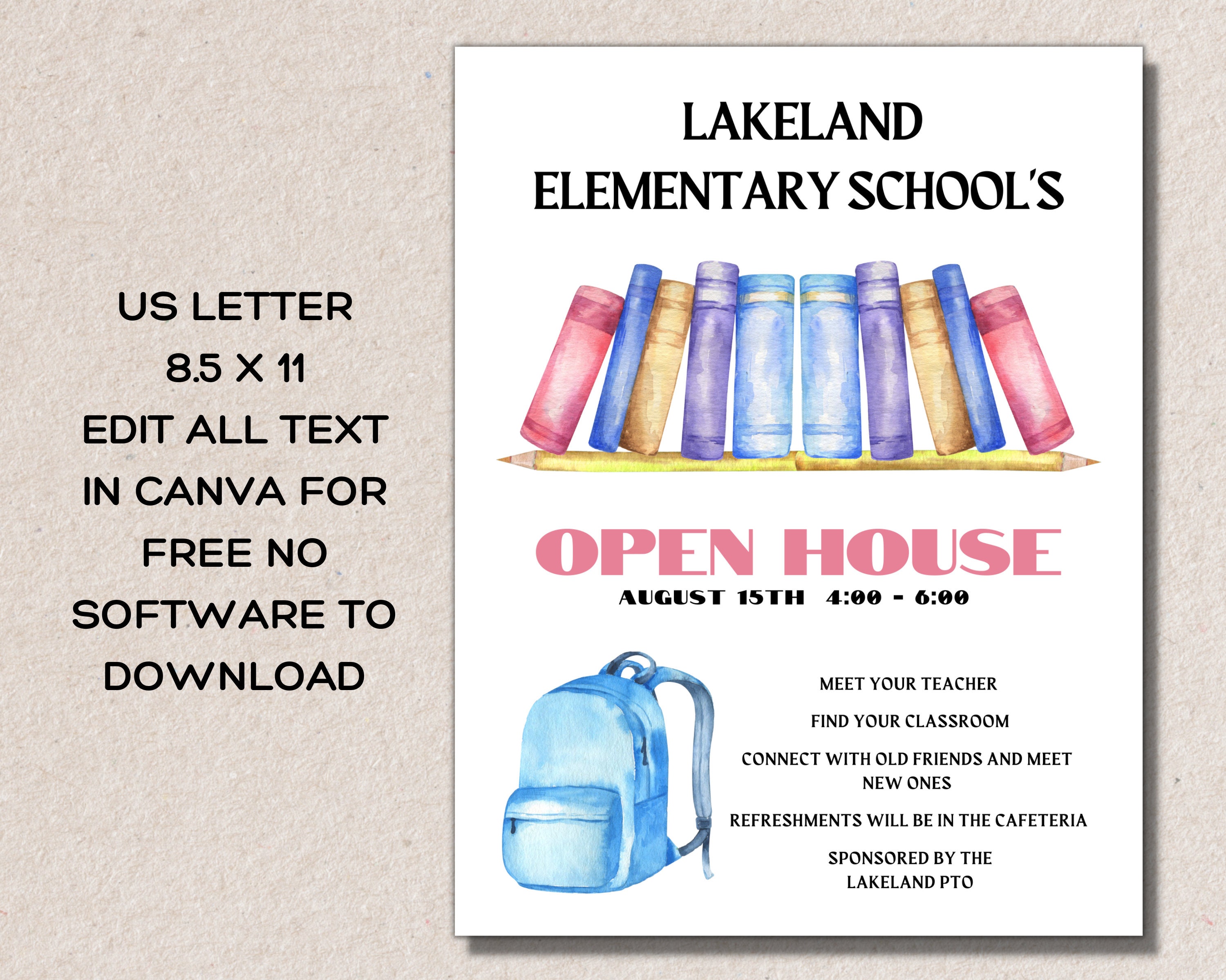 Back to School Flyer Meet the Teacher Open House - Etsy