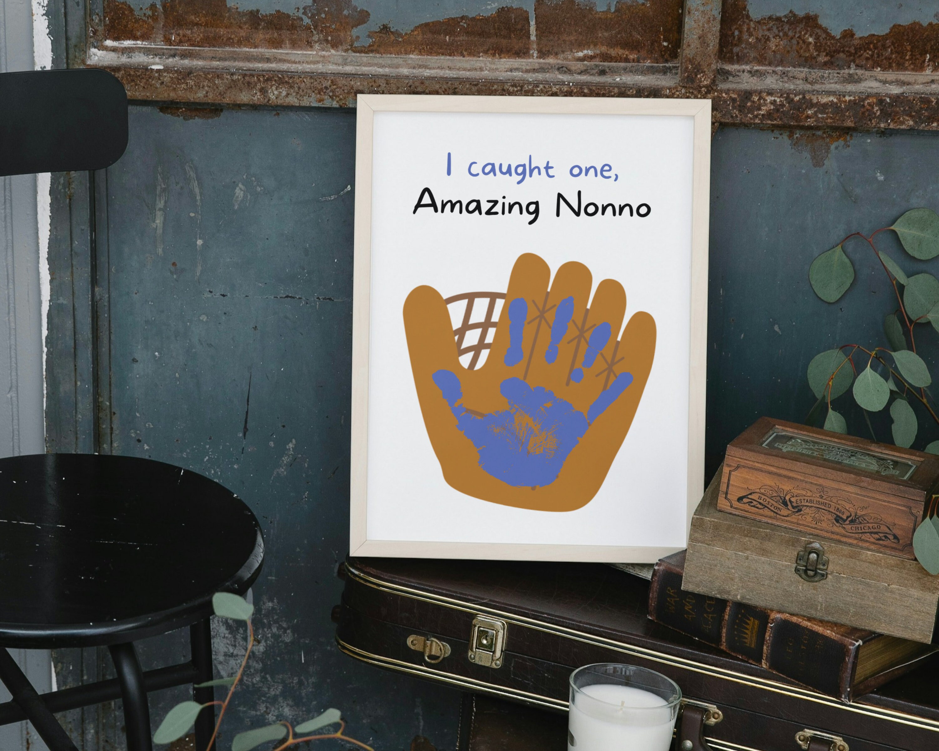 Nonno Handprint Sign Bundle, Footprint Craft Father's Day Gift ...