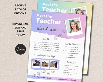 Meet the Teacher Honey-bee Printable Editable Template Welcome Back to ...