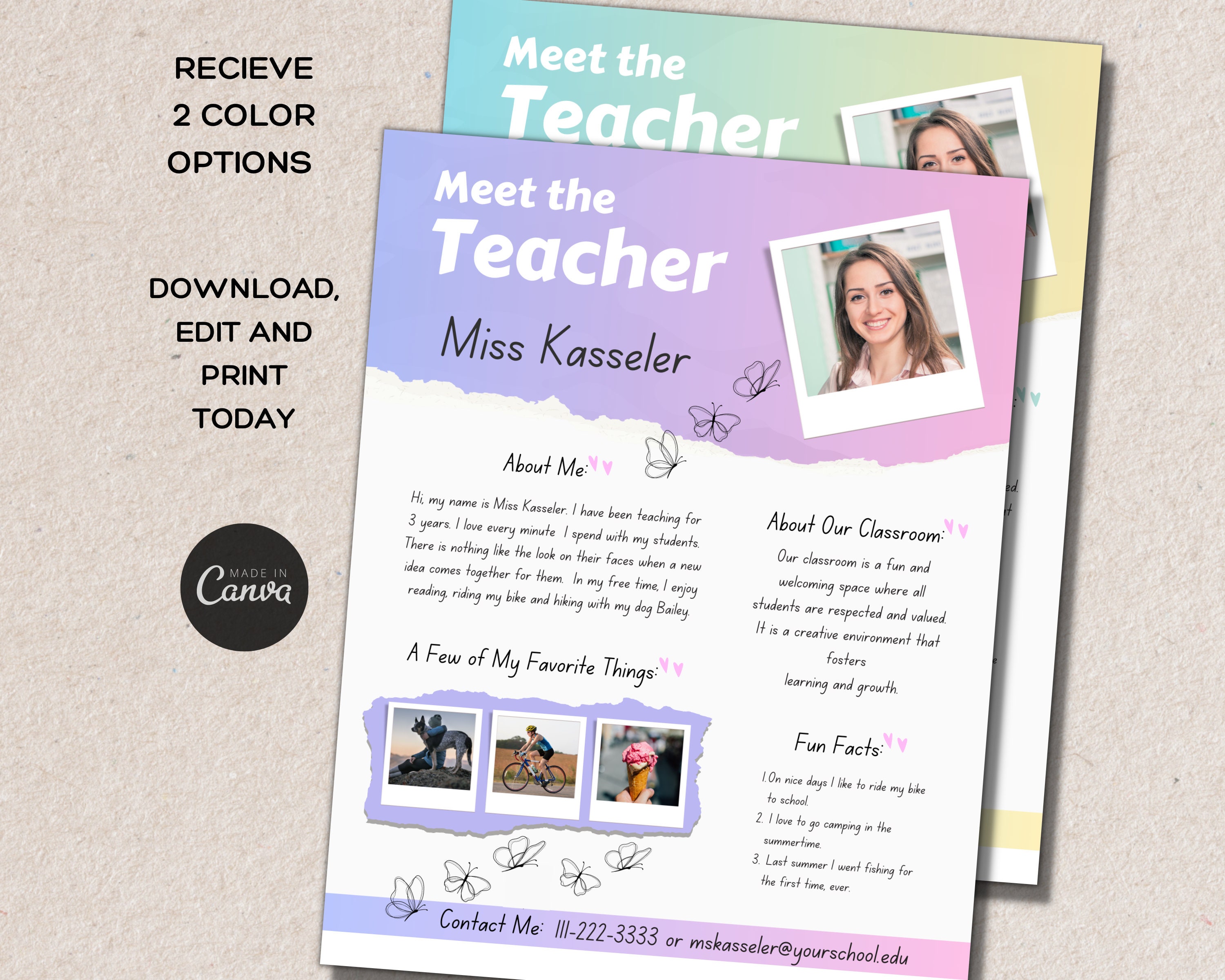 Meet the Teacher Editable Canva Template Welcome Back to School Flyer ...