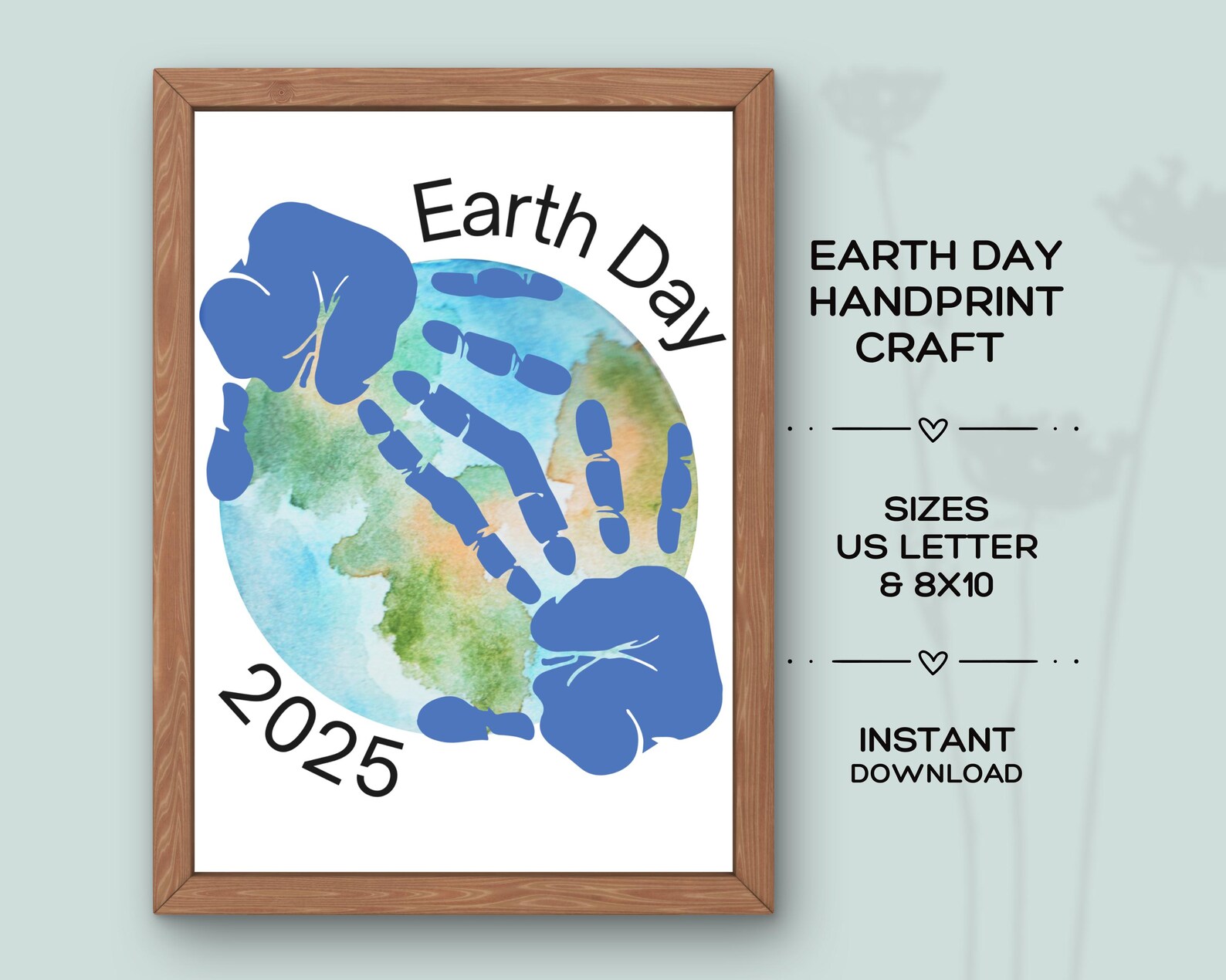 Earth Day Printable Handprint Art, Montessori Handprint Craft Activity ...