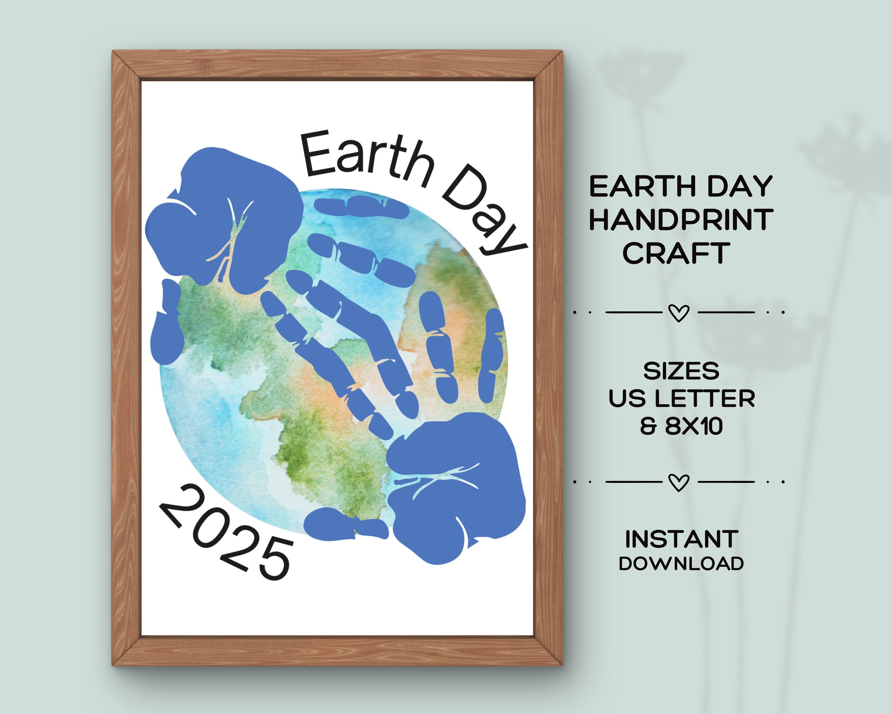 Earth Day Printable Handprint Art, Montessori Handprint Craft Activity ...