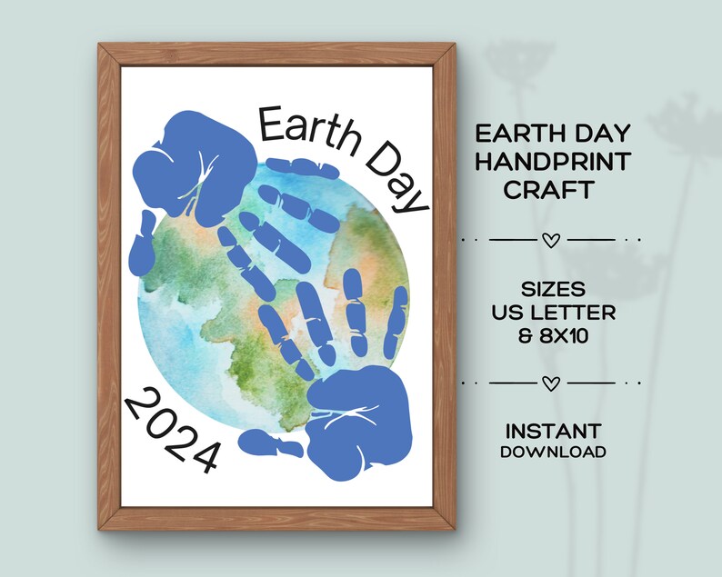 Earth Day Printable Handprint Art, Montessori Handprint Craft Activity ...