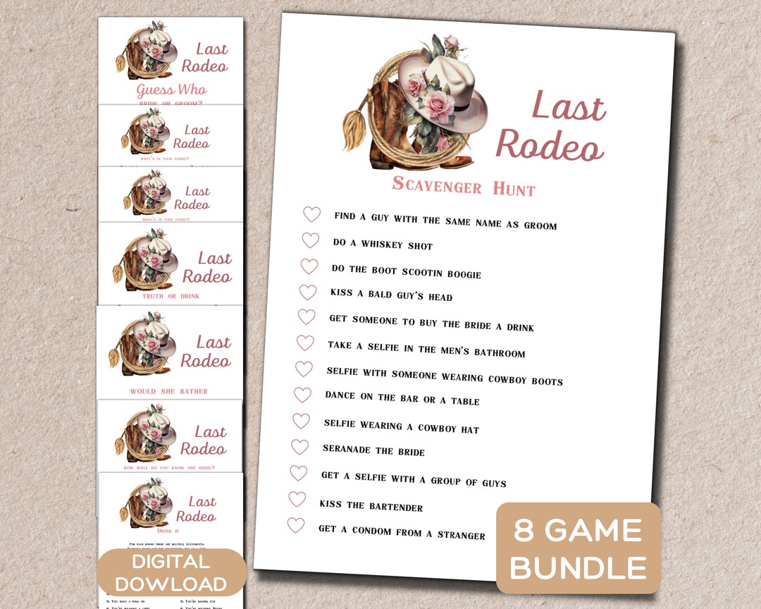 Last Rodeo Bachelorette, Bach Games, Bachelorette Scavenger Hunt, Would ...