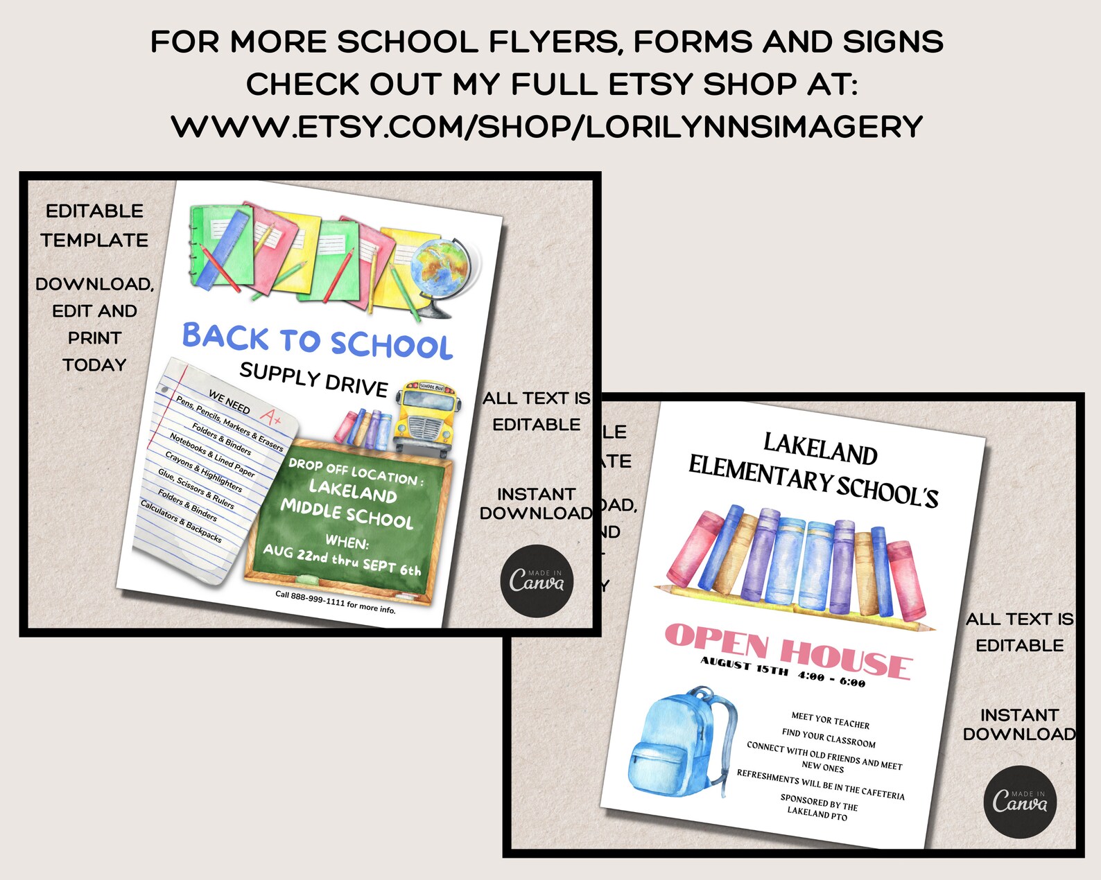 Meet the Teacher Back to School Flyer School Open House - Etsy