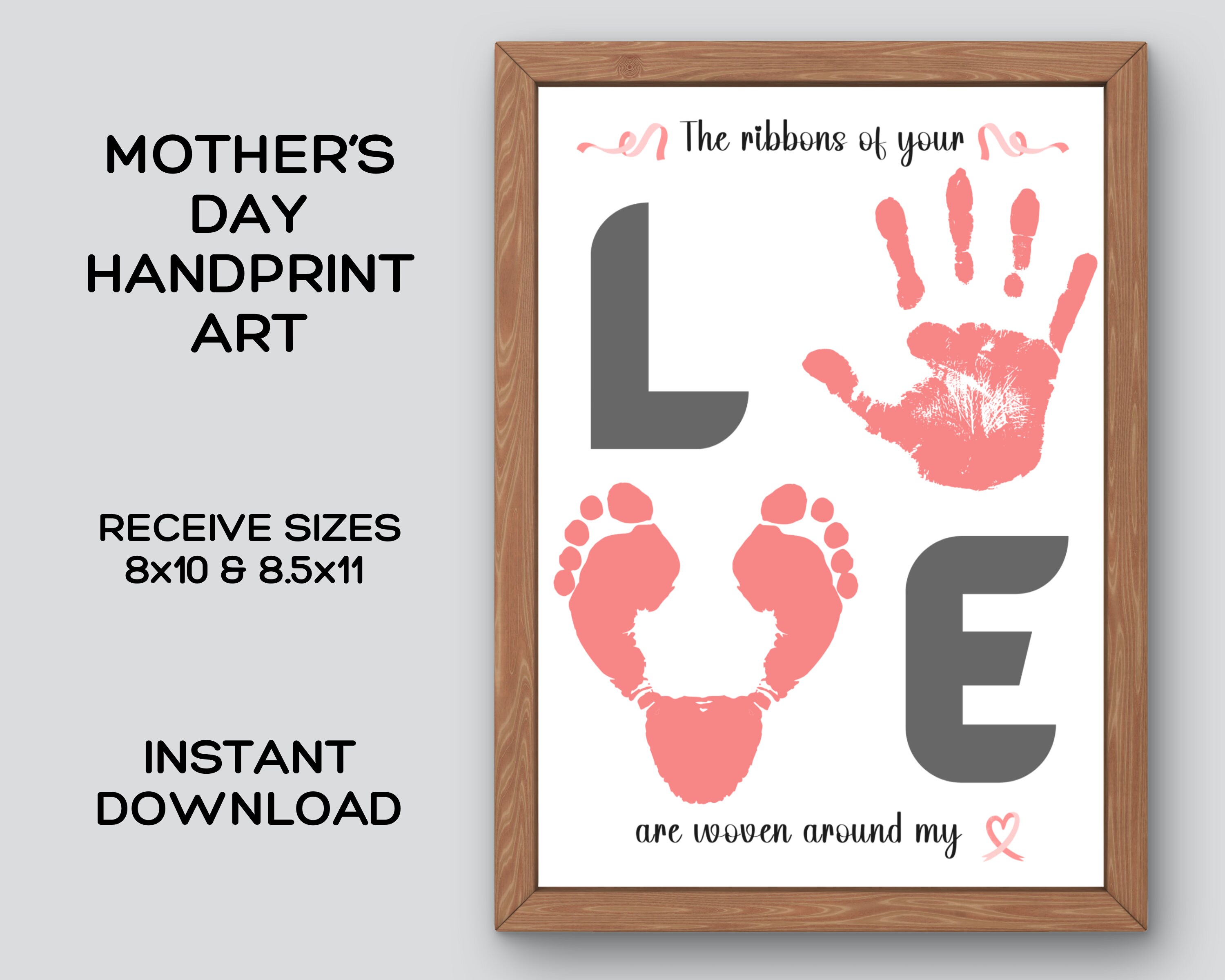 1st Mothers Day Handprint Printable, Handprint Craft Gift From ...