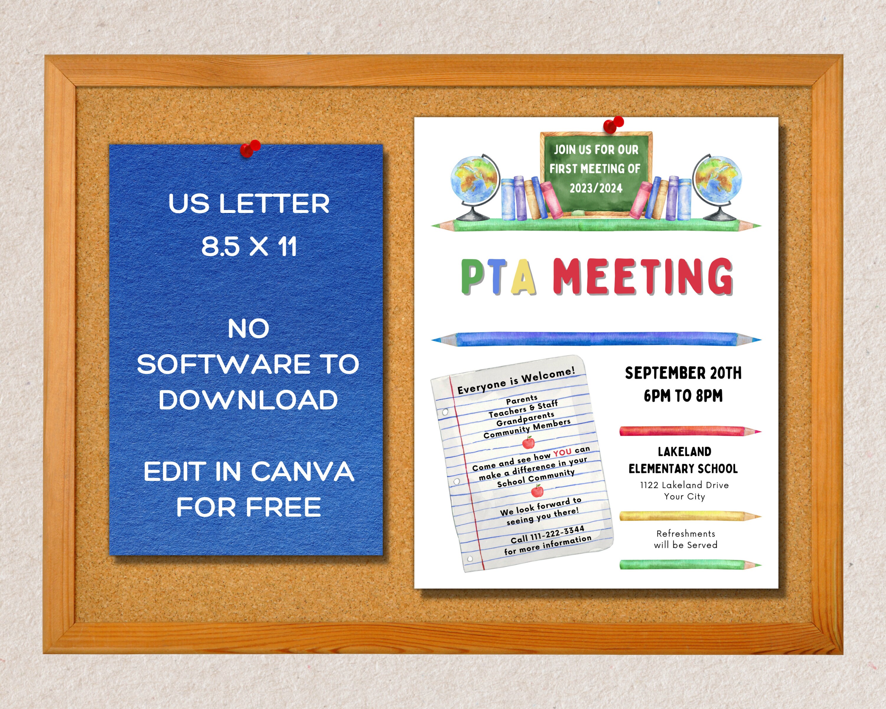 PTA Meeting Flyer, PTO Event Flyer Template, School Organization ...
