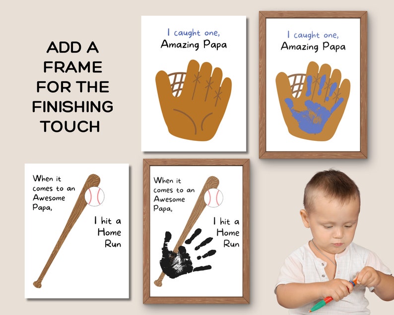 Papa Handprint Sign Bundle, Footprint Craft Father's Day Gift ...