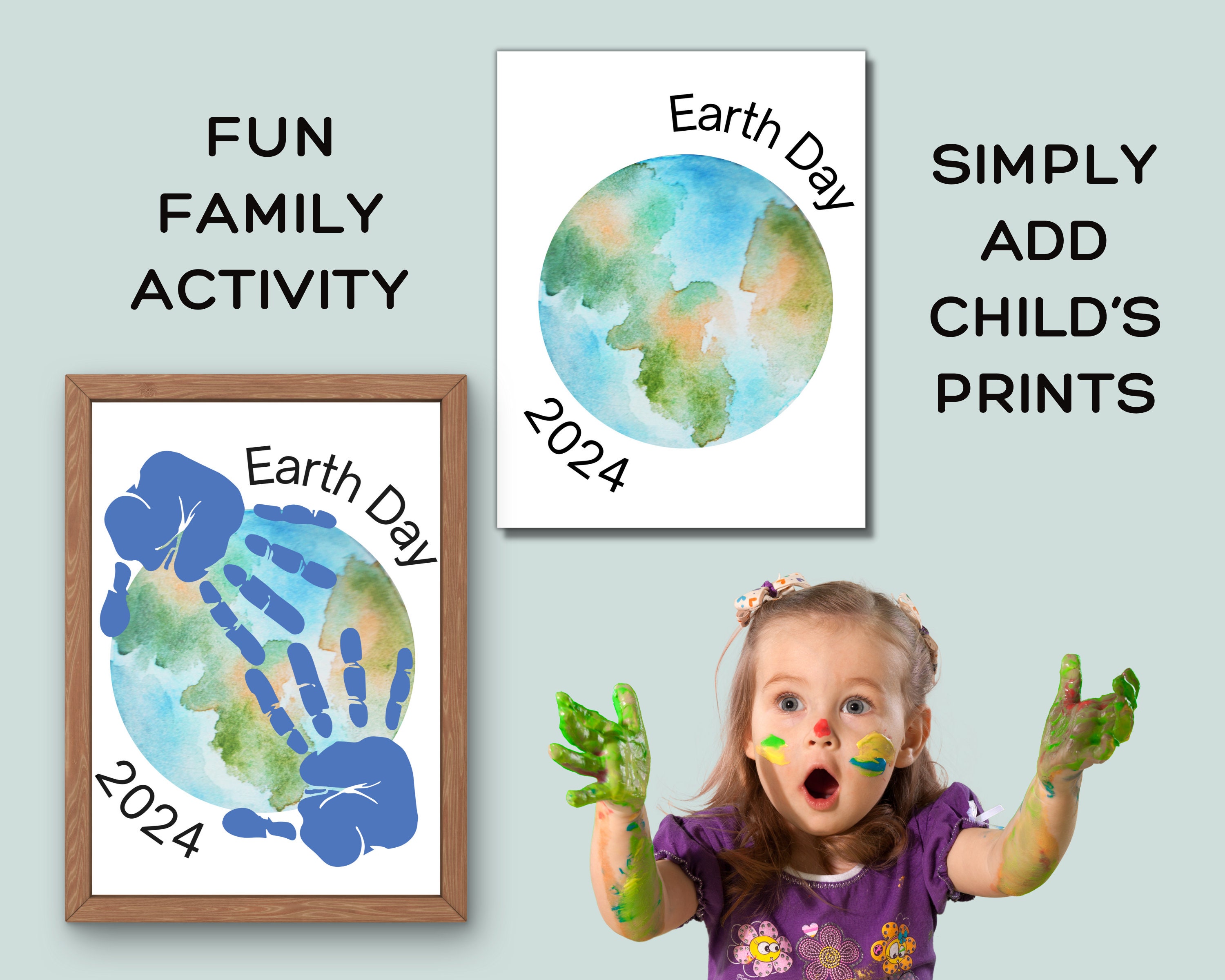 Earth Day Printable Handprint Art, Montessori Handprint Craft Activity ...