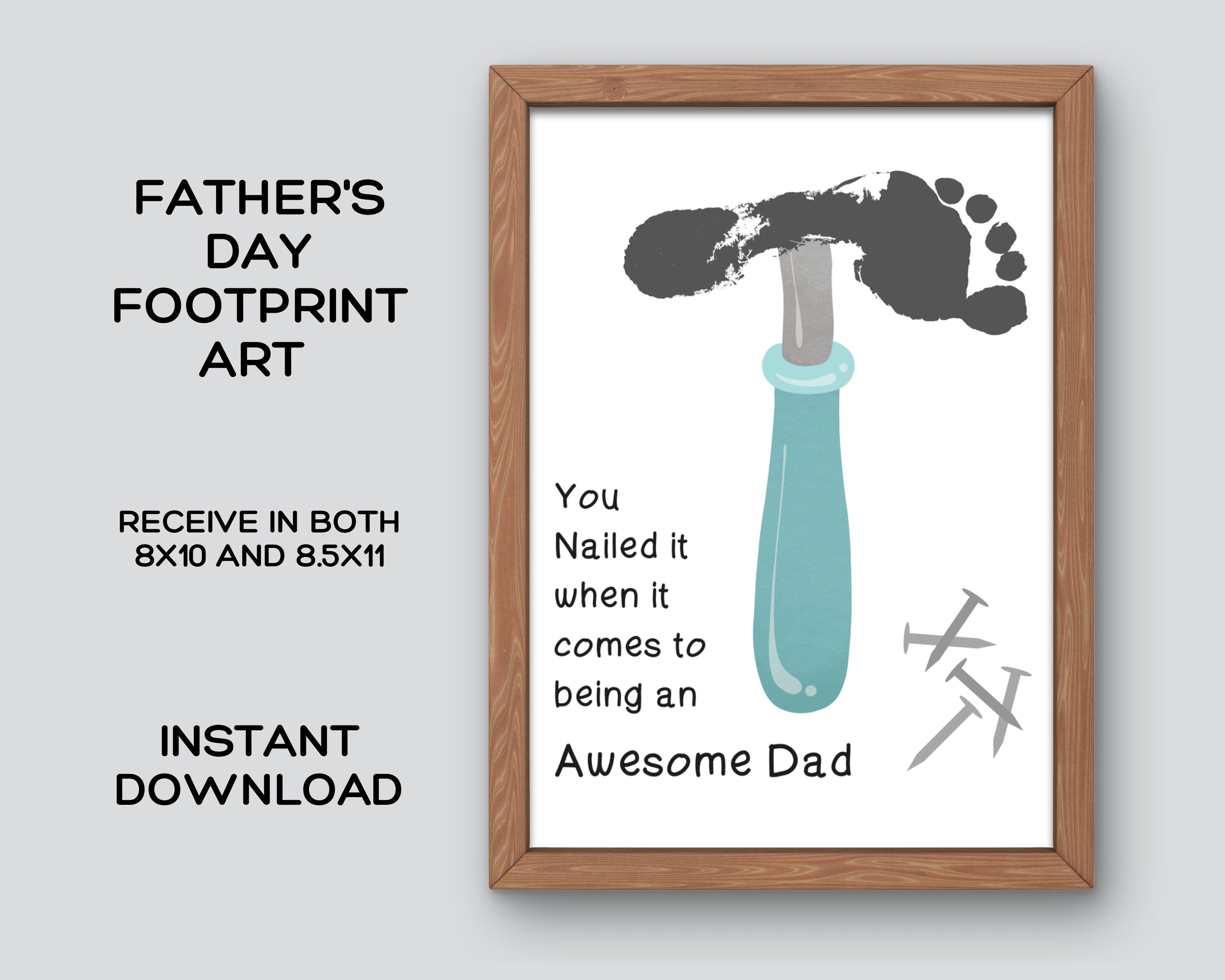 DIY Gift for Dad, Fathers Day Footprint Craft, Fathers Day Handprint ...