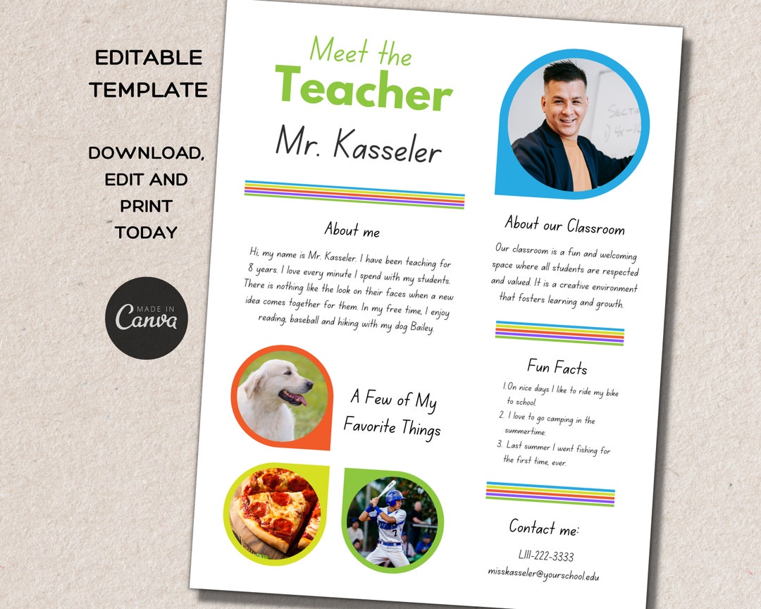 Meet the Teacher Welcome Letter Template, Welcome Back to School Flyer ...