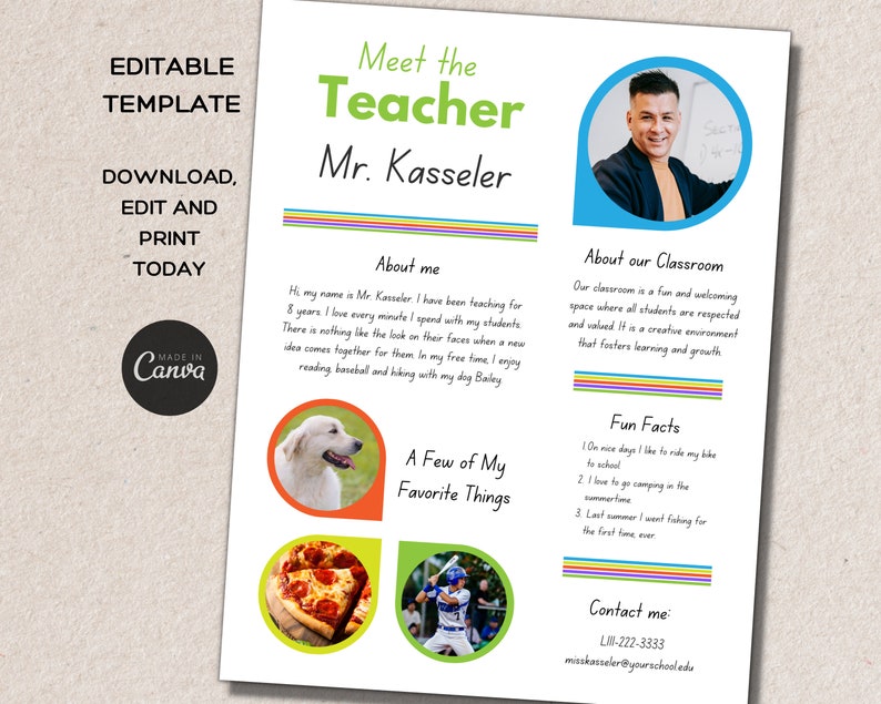 Meet the Teacher Welcome Letter Template, Welcome Back to School Flyer ...
