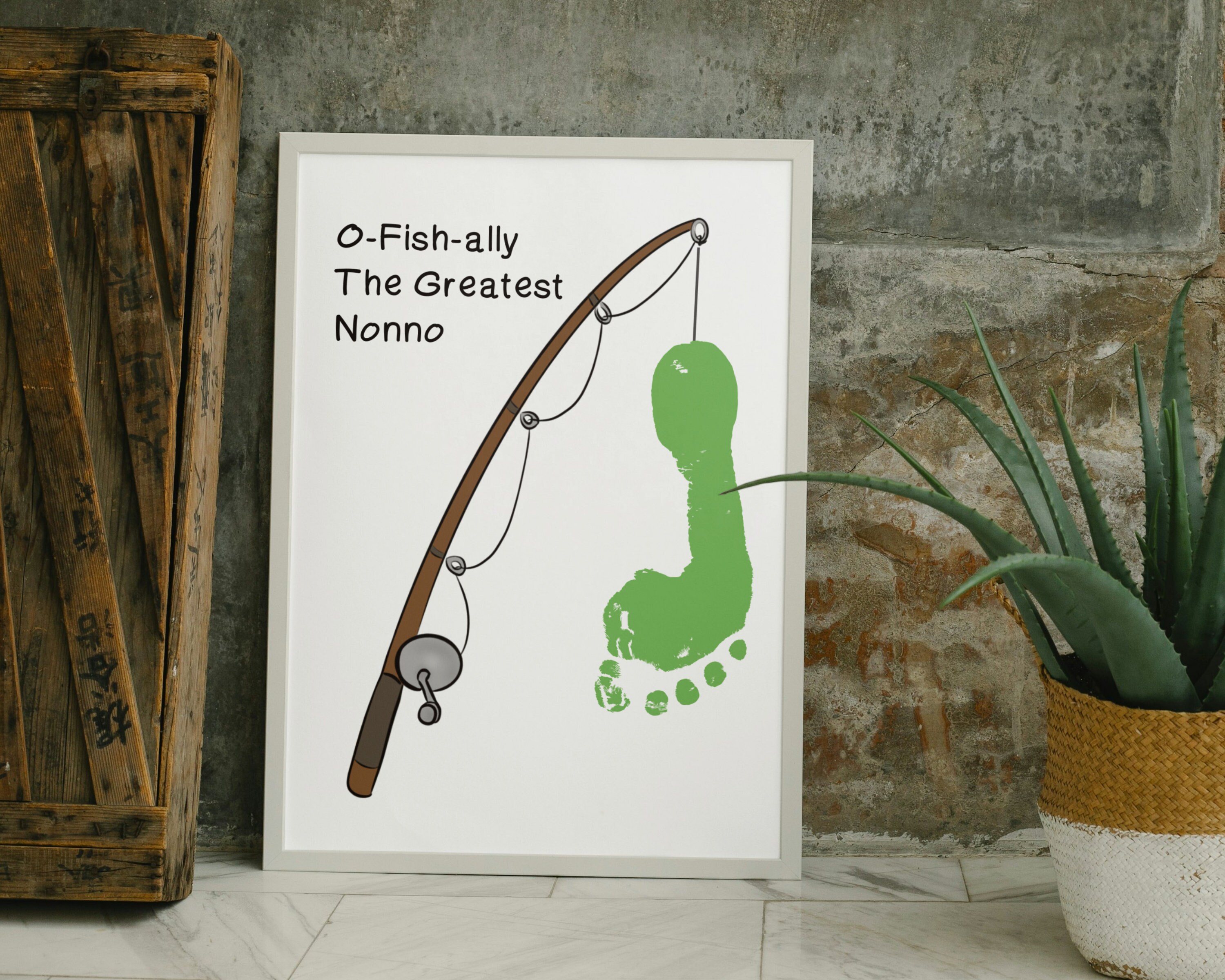 Nonno Handprint Sign Bundle, Footprint Craft Father's Day Gift ...