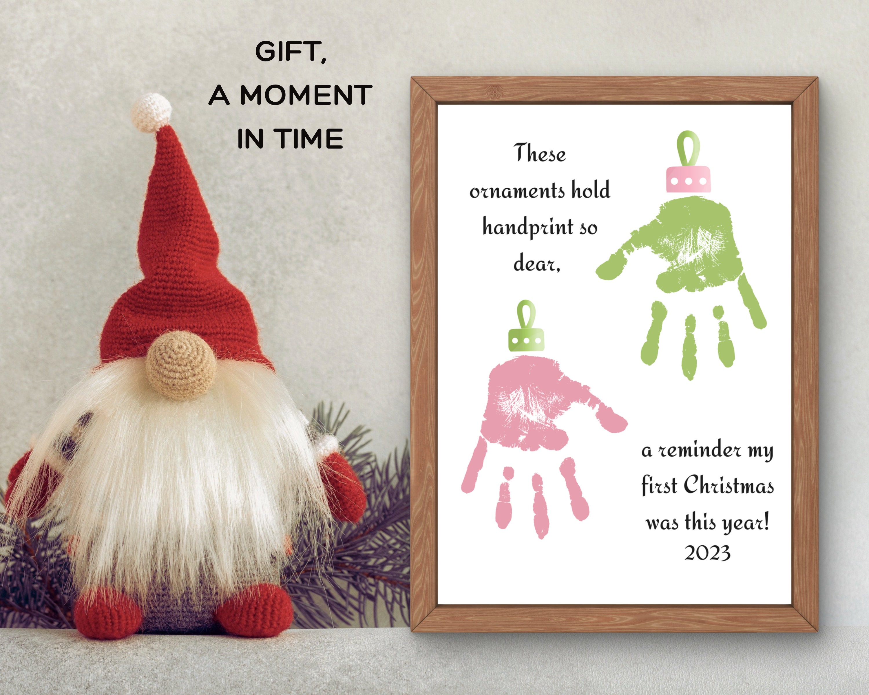 My First Christmas Handprint Art, Baby First Christmas Handprint Craft ...