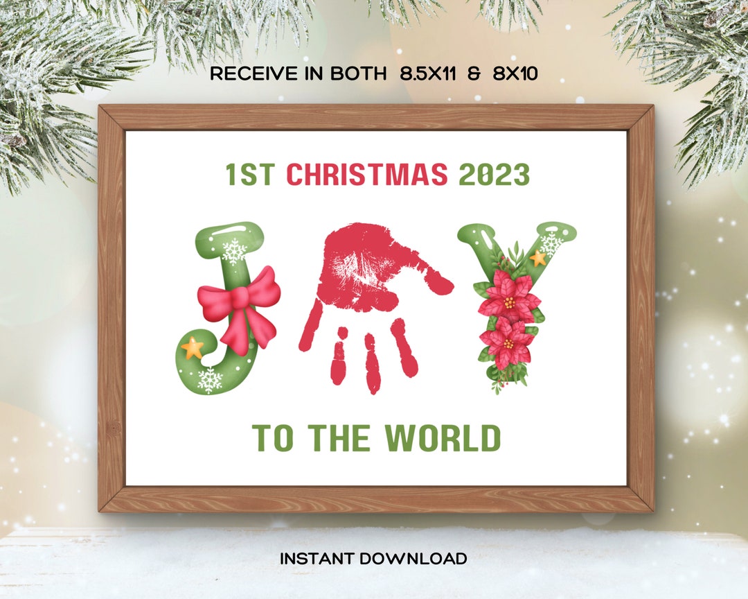 My First Christmas Handprint Art, Baby First Christmas Handprint Craft ...