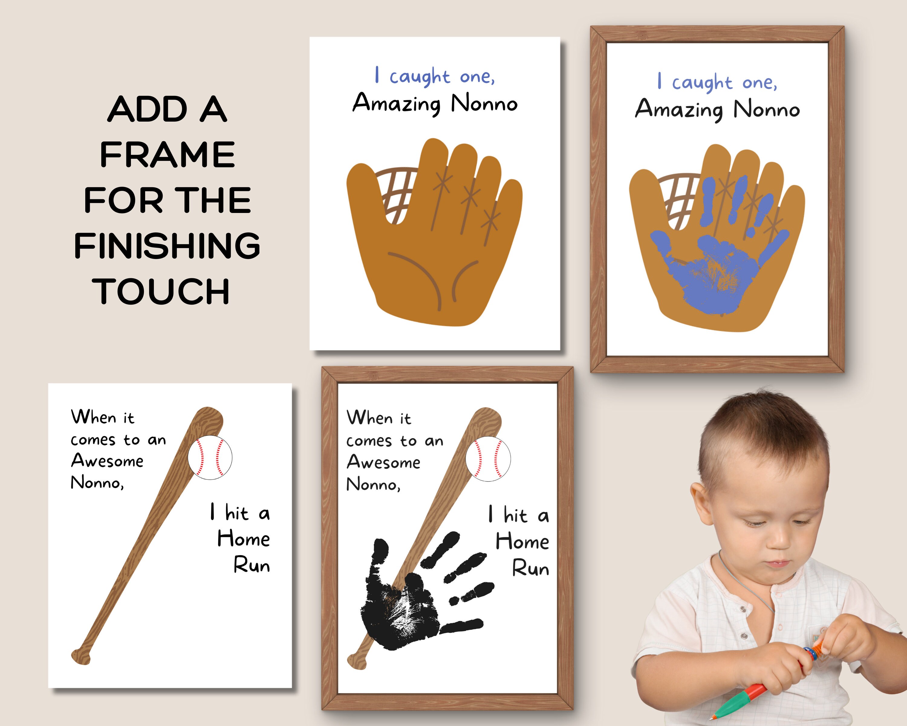 Nonno Handprint Sign Bundle, Footprint Craft Father's Day Gift ...