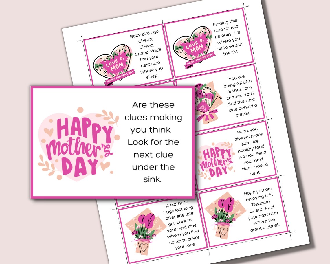 Mothers Day Scavenger Hunt, Mothers Day Games Printable, Scavenger Hunt ...