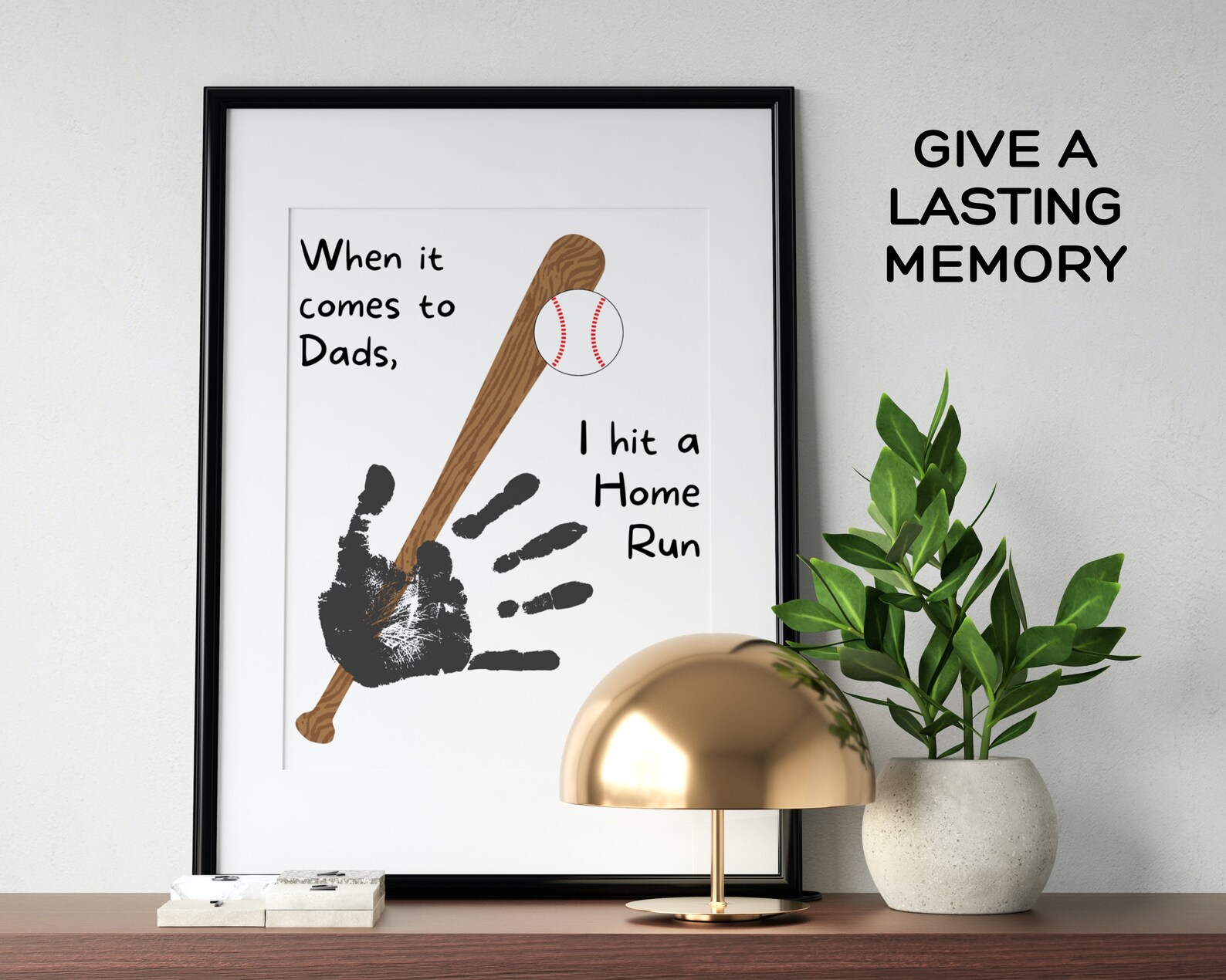 DIY Gift for Dad, Baseball, Handprint Art, Fathers Day Handprint Craft ...