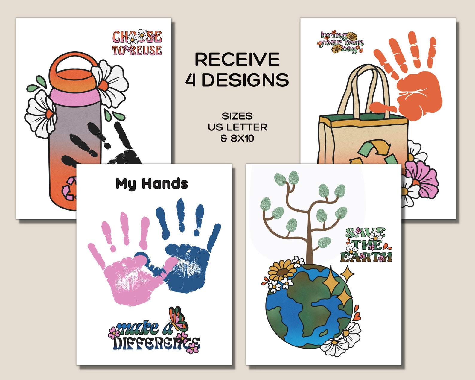 Earth Day Handprint Art Earth Day Printable Earth Day - Etsy