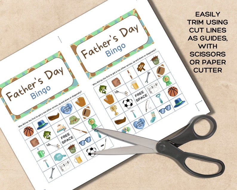 Fathers Day Bingo Family Game Night Family Reunion Games - Etsy