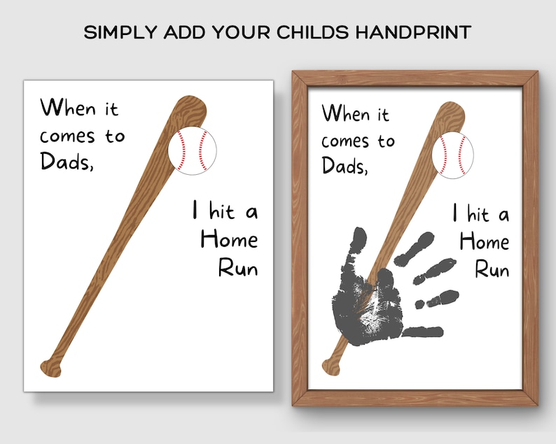 DIY Gift for Dad, Baseball, Handprint Art, Fathers Day Handprint Craft ...