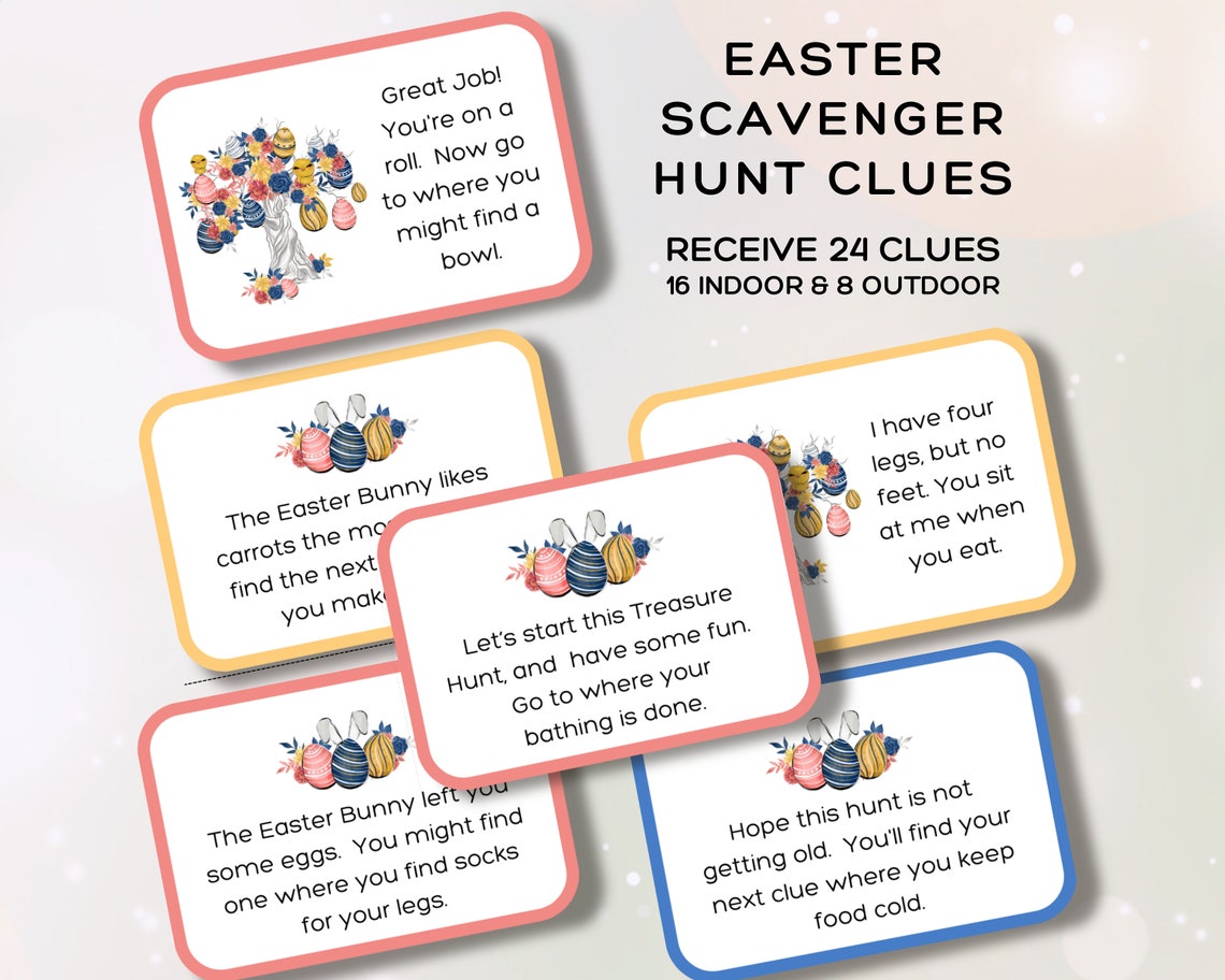 Printable Easter Scavenger Hunt for Kids, Easter Egg Scavneger Hunt ...