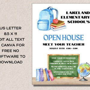 Meet the Teacher Back to School Flyer, School Open House - Etsy