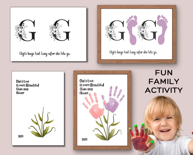 Handprint Art Gigi Gifts, Grandparents Day Craft for Kids, Gift From ...