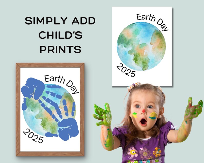 Earth Day Printable Handprint Art, Montessori Handprint Craft Activity ...