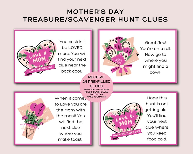 Mothers Day Scavenger Hunt, Mothers Day Games Printable, Scavenger Hunt ...